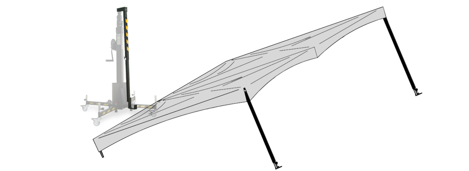 Adaptor for marquee assembly. Telescopic system - Ref. ADT-100