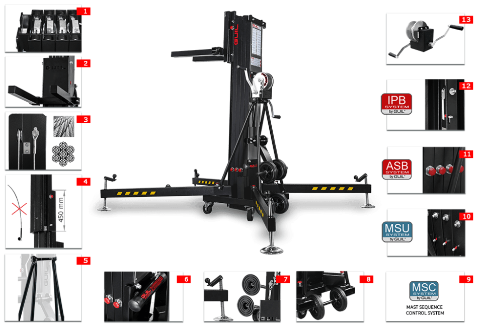 Lifting towers - Front Loading (For Line Array & Truss) - ULK 800XL