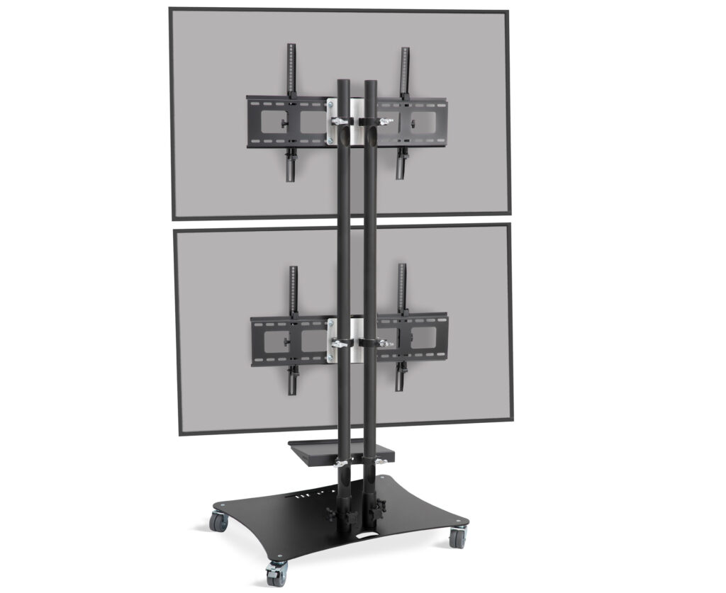 Soporte móvil para 2 pantallas de hasta 65" - Ref. PTR-08/2C/N | GUIL