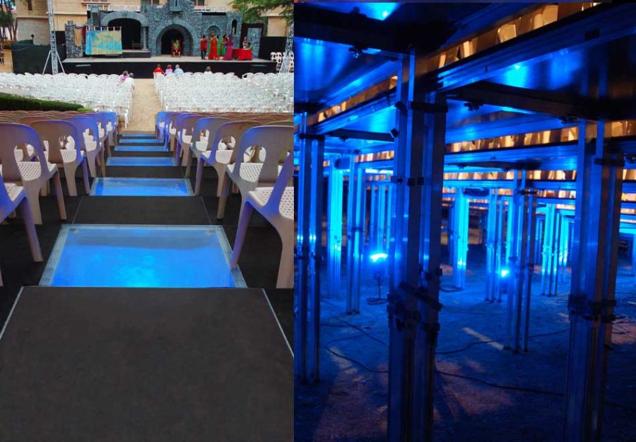 Tarima con panel de metacrilato transparente (20 mm) - TM440-M/1x1